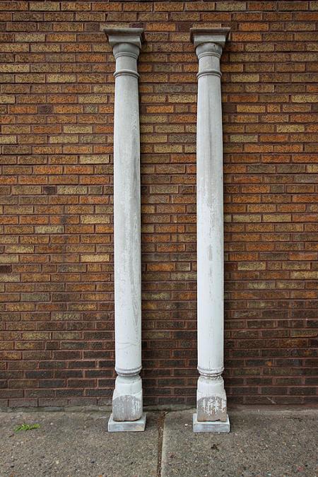 Tall Pair of Architectural Pilasters, Original Weathered PaintAmerican ...